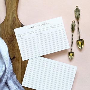 Modern Cocktail Recipe Card Template, Minimalist Bar Drink Recipe Card ...