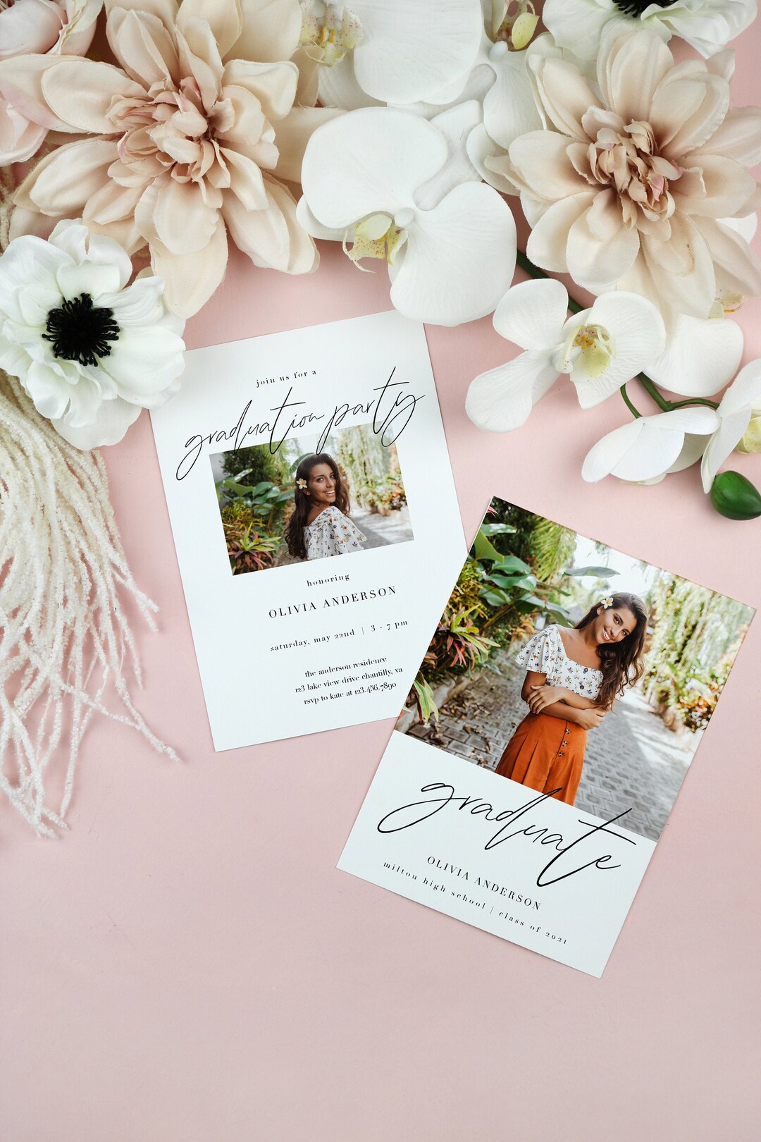 Photo Graduation Invitation Template, Printable Graduation Announcement ...