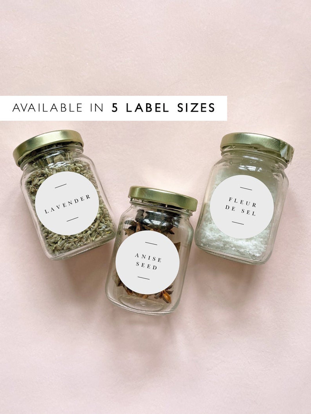 Classic Elegant Kitchen Labels Printable Template, Editable Round Spice ...