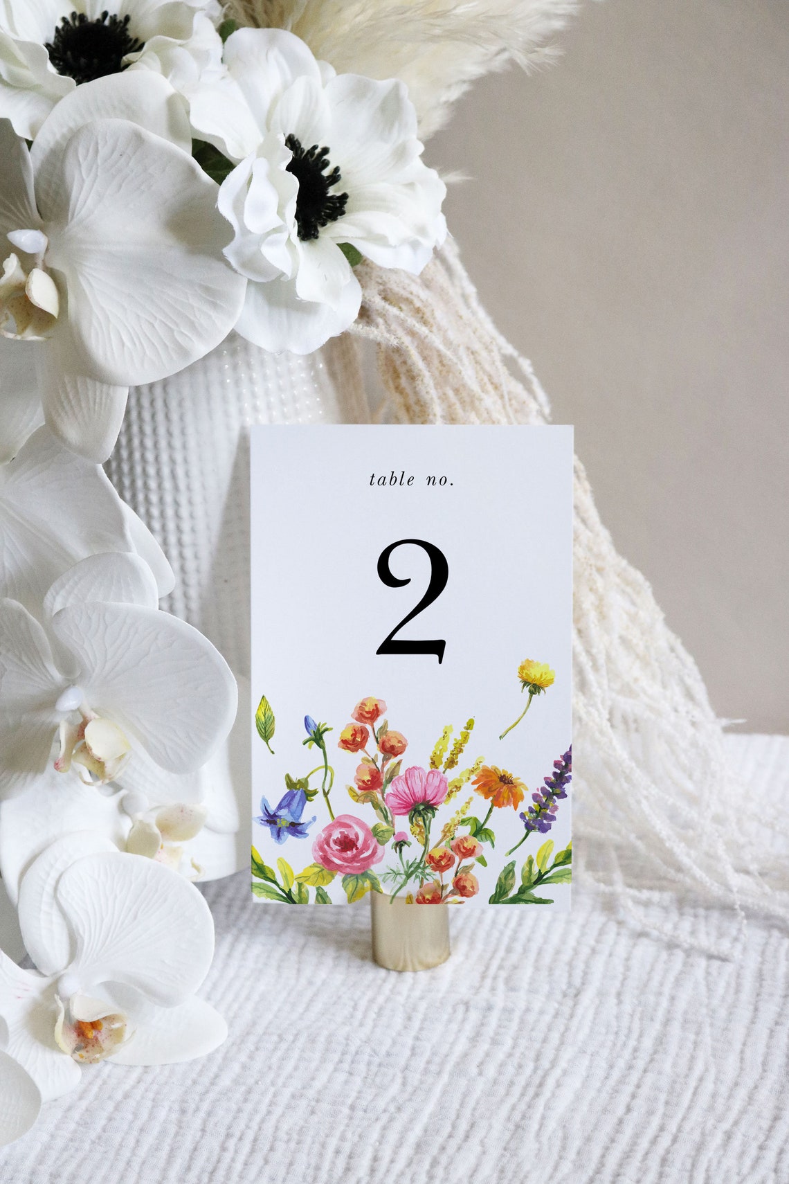 Wildflower Table Numbers Template Wedding Table Numbers - Etsy