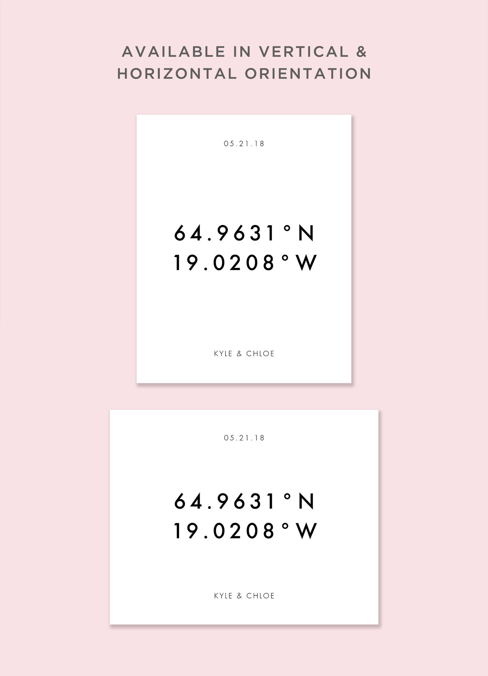 Coordinates Wall Art Printable Template Personalized - Etsy