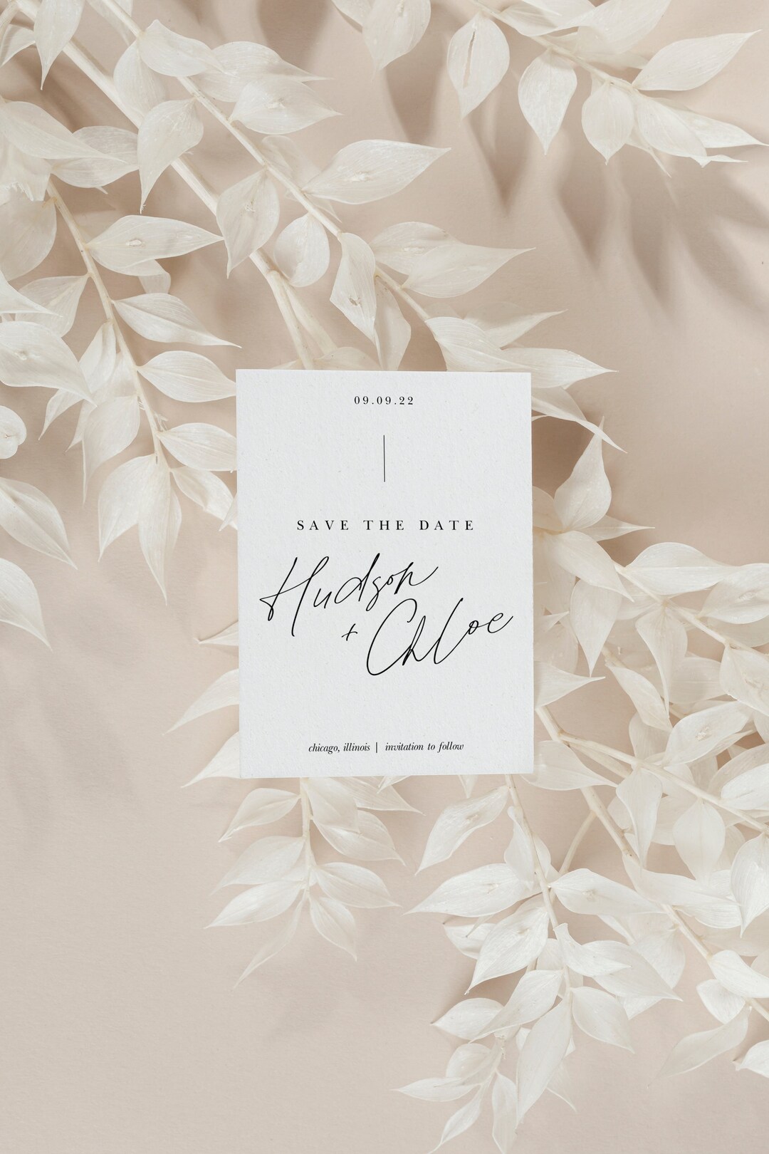 Minimalist Save the Date Template, Modern Save the Date, Chic Wedding ...