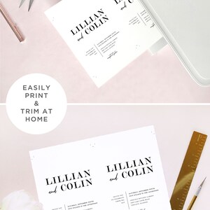 Modern Vellum Overlay Wedding Invitation Template, Sheer Vellum Layered ...