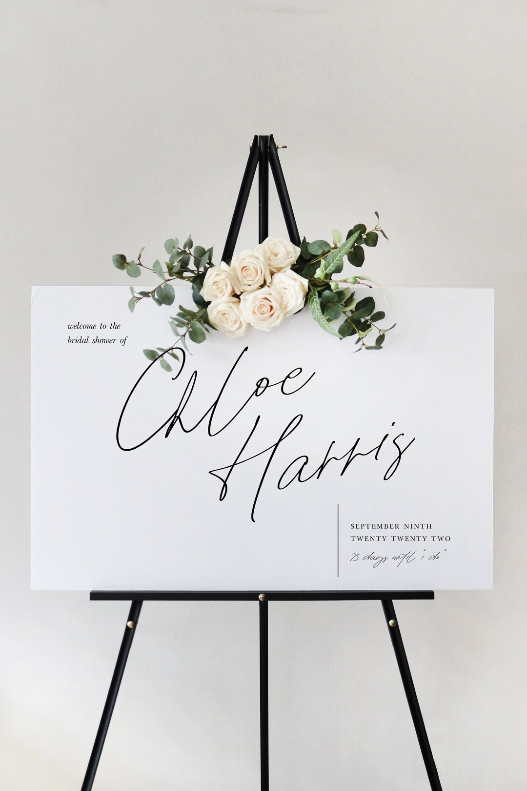 Minimalist Bridal Shower Welcome Sign Printable, Modern Bachelorette ...