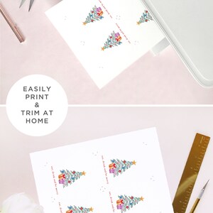 Watercolor Christmas Tree Gift Tag, Colorful Holiday Gift Tags ...