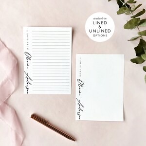 Modern Script Personalized Name Stationery Template Stylish - Etsy