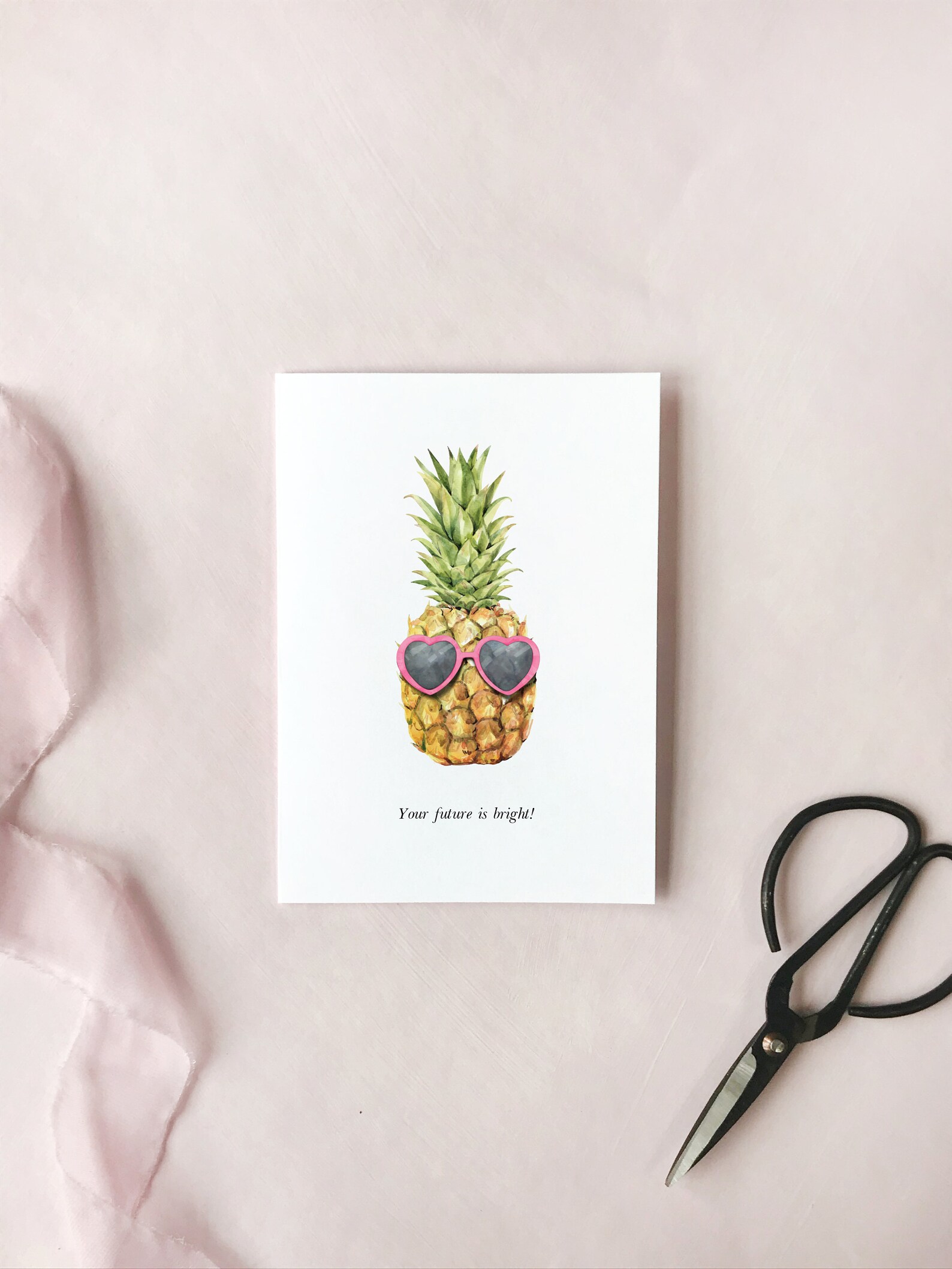 Watercolor Pineapple Congratulations Card Your Future is - Etsy