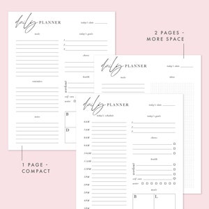 Modern Minimalist Planner Bundle, Daily Weekly Monthly Planner ...