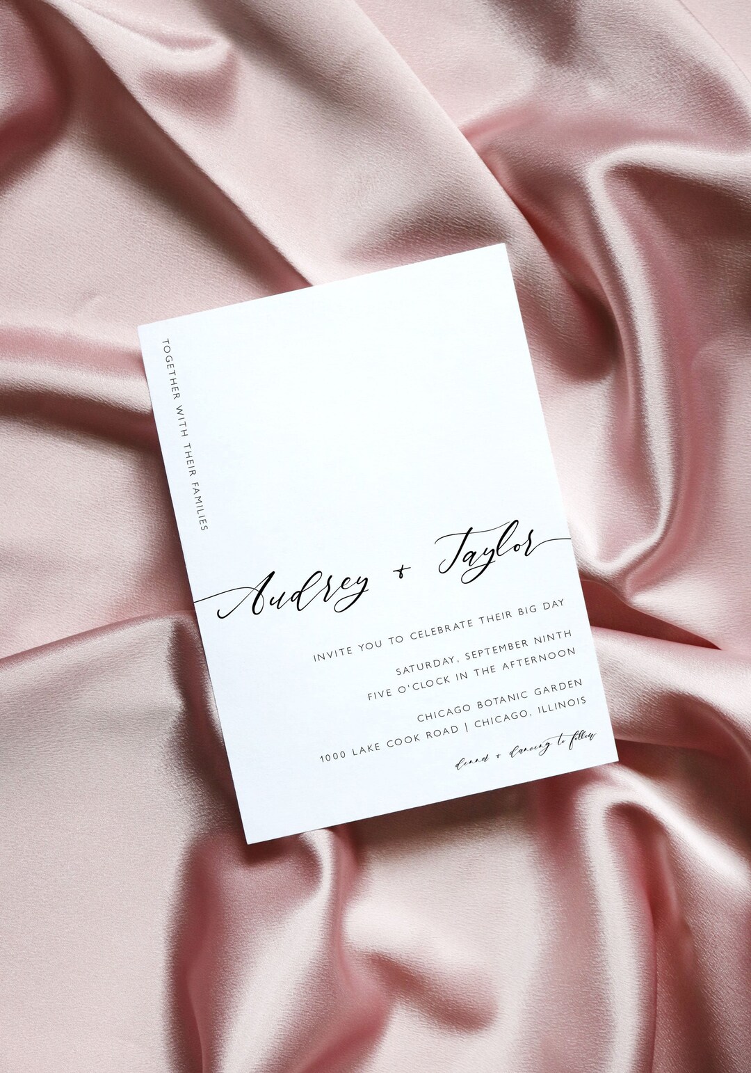 Modern Script Calligraphy Wedding Invitation Template - Etsy