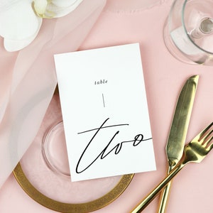 Minimalist Script Wedding Table Numbers Template Modern - Etsy