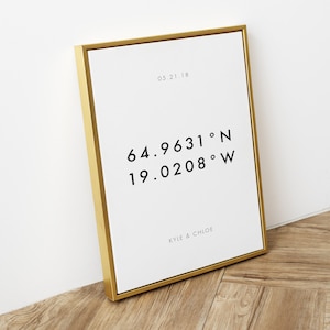 Coordinates Wall Art Printable Template, Personalized Anniversary Gift ...