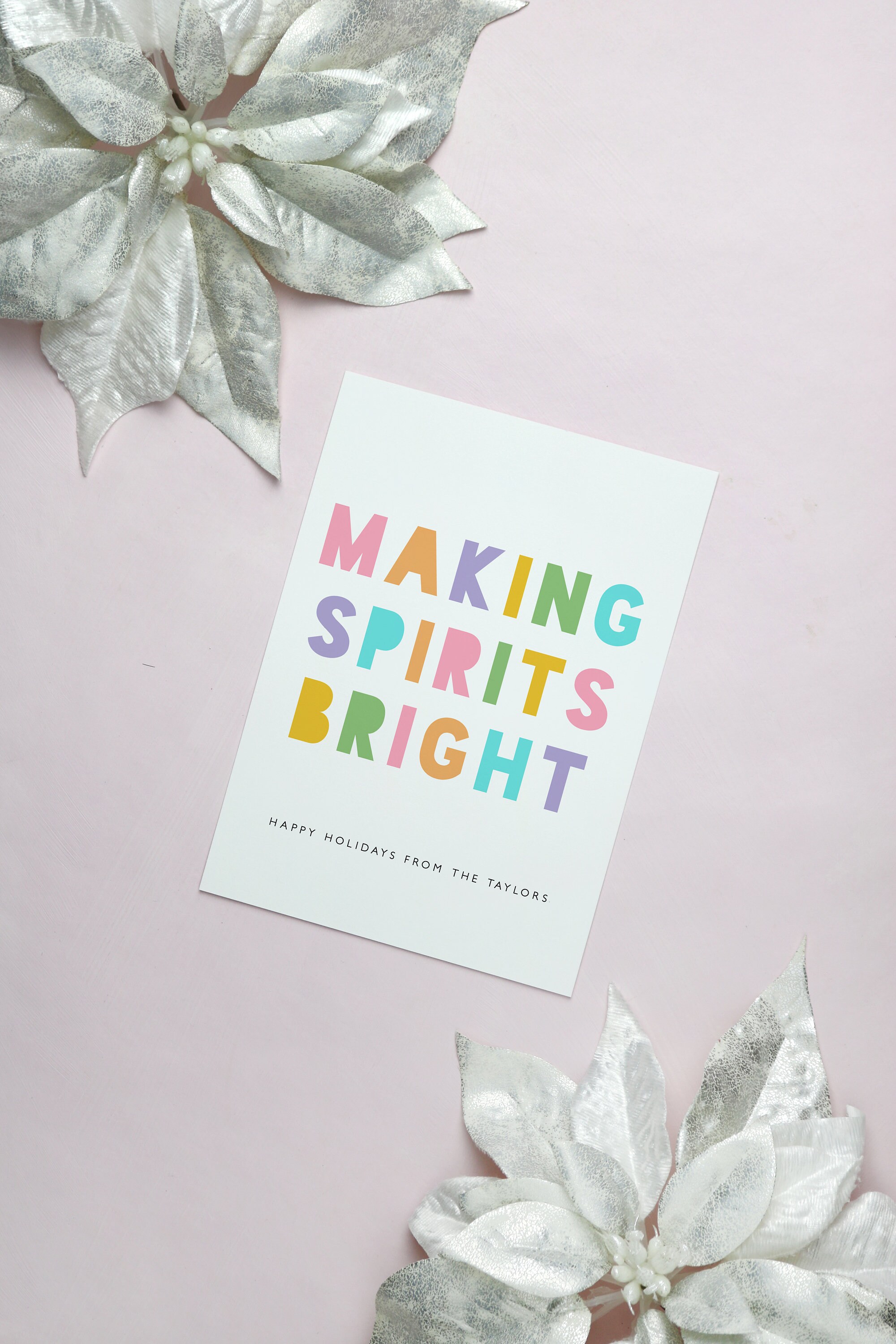 Modern Neon Holiday Card Bright Colorful Christmas Card - Etsy