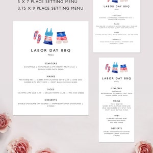Barbecue Party Menu Template Summer Barbecue Printable Menu - Etsy