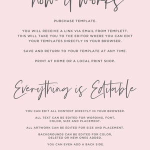 ELOISE Modern Script Calligraphy Wedding Menu Template, Editable ...