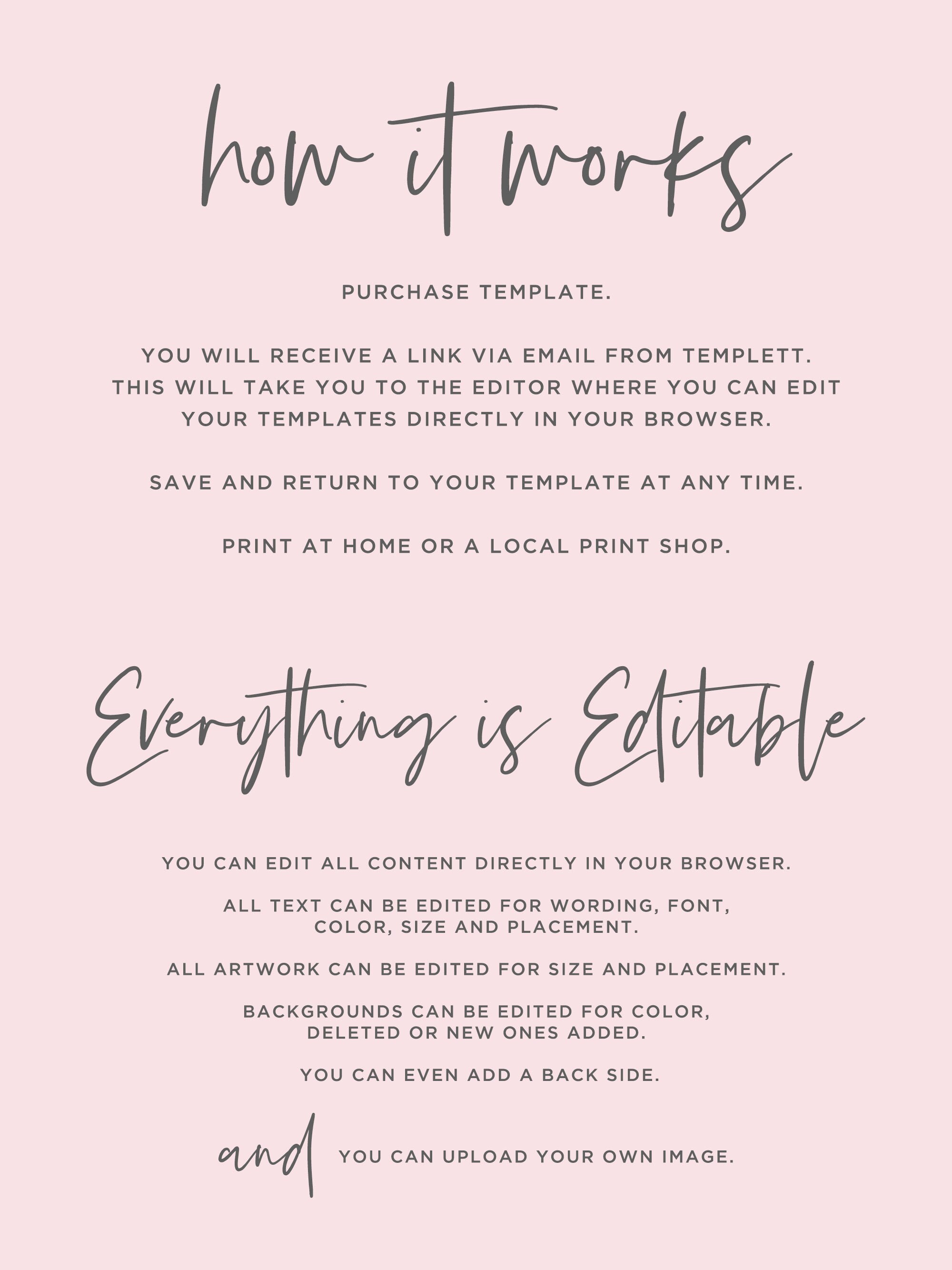 ELOISE Modern Script Calligraphy Wedding Menu Template - Etsy