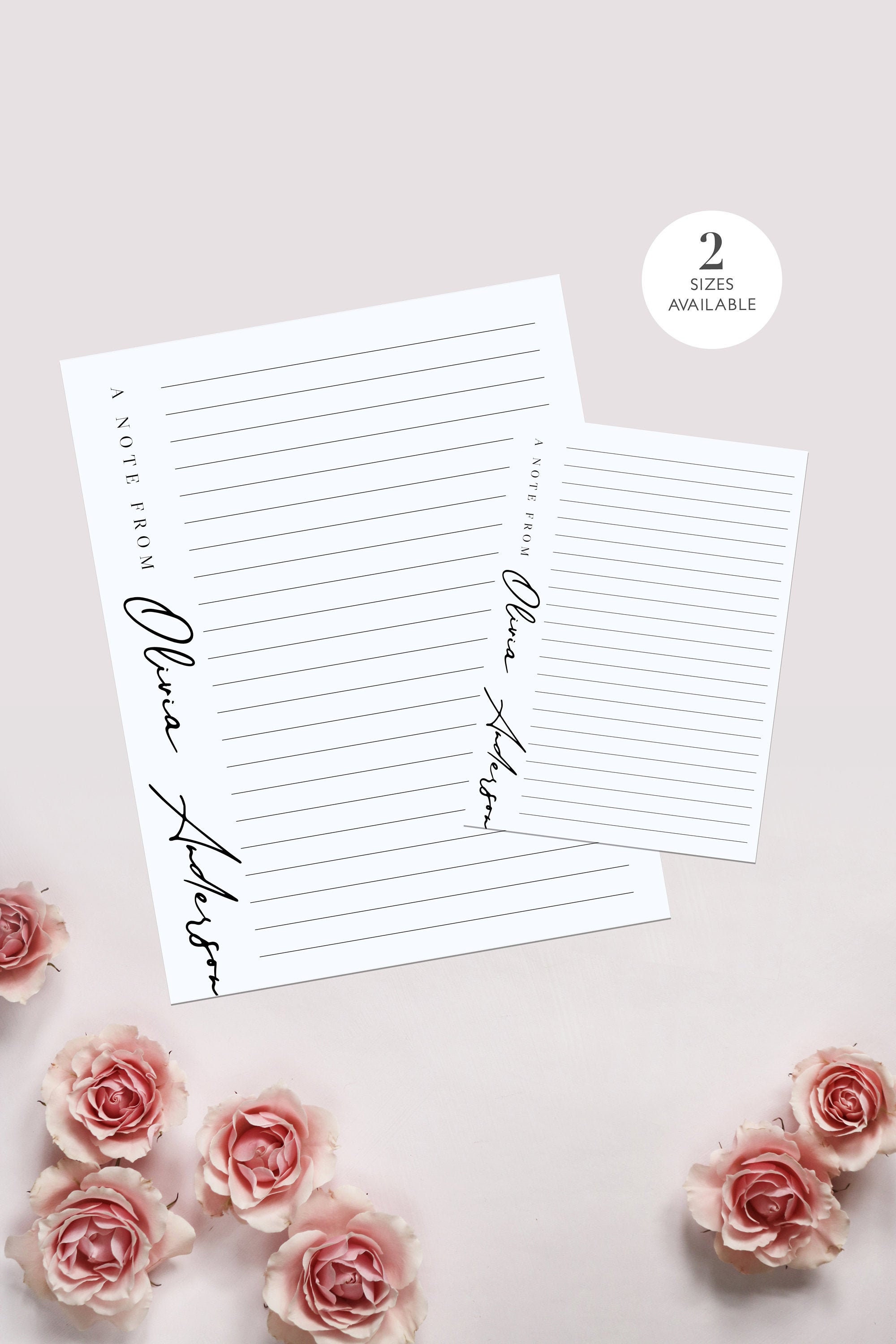 Modern Script Personalized Name Stationery Template Stylish | Etsy