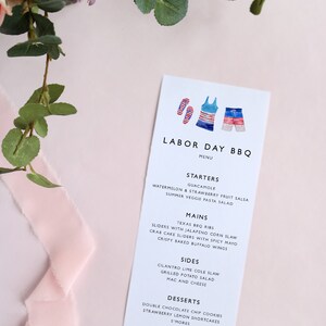 Barbecue Party Menu Template Summer Barbecue Printable Menu - Etsy