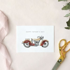 Happy Father's Day Card Printable Template, Classic Vintage Motorcycle ...