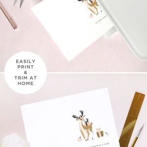 Reindeer Holiday Card Template Christmas Presents Card - Etsy