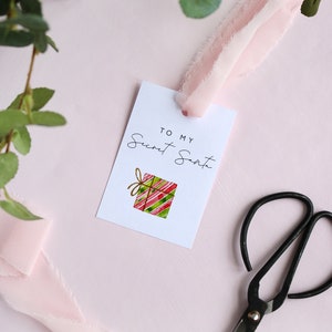 Secret Santa Holiday Gift Tags Printable Template Watercolor - Etsy