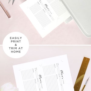 Modern Script Calligraphy Recipe Card Printable Template - Etsy