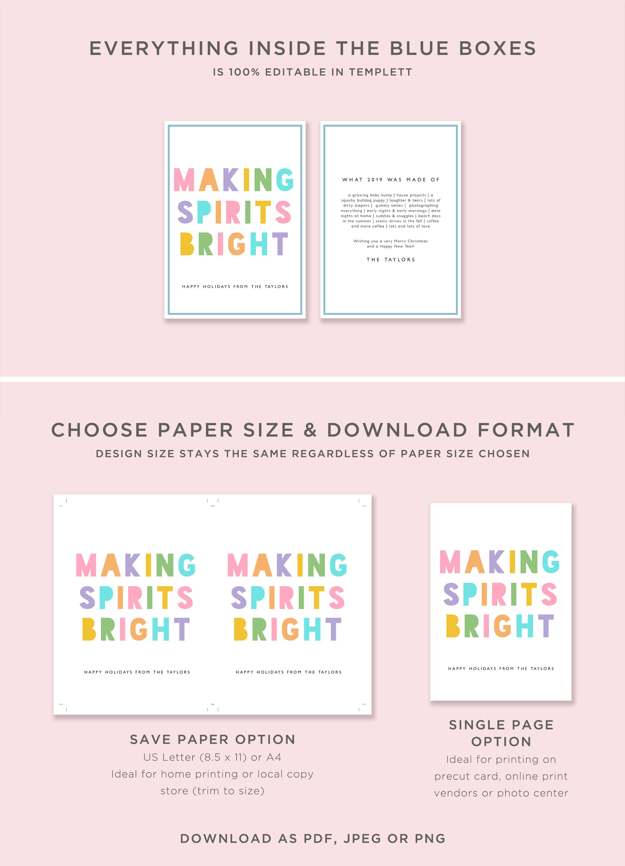 Modern Neon Holiday Card Bright Colorful Christmas Card - Etsy