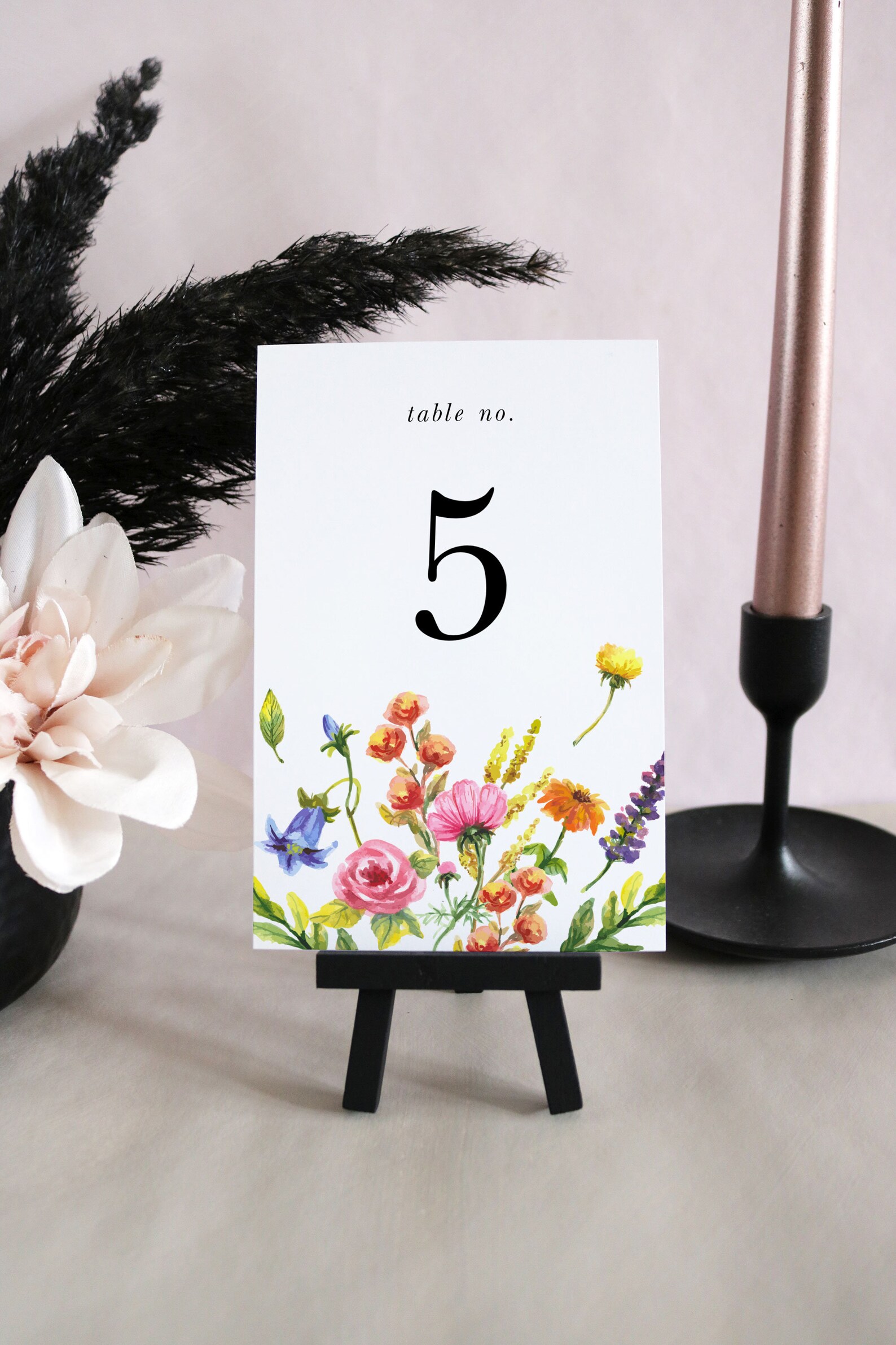 Wildflower Table Numbers Template Wedding Table Numbers | Etsy