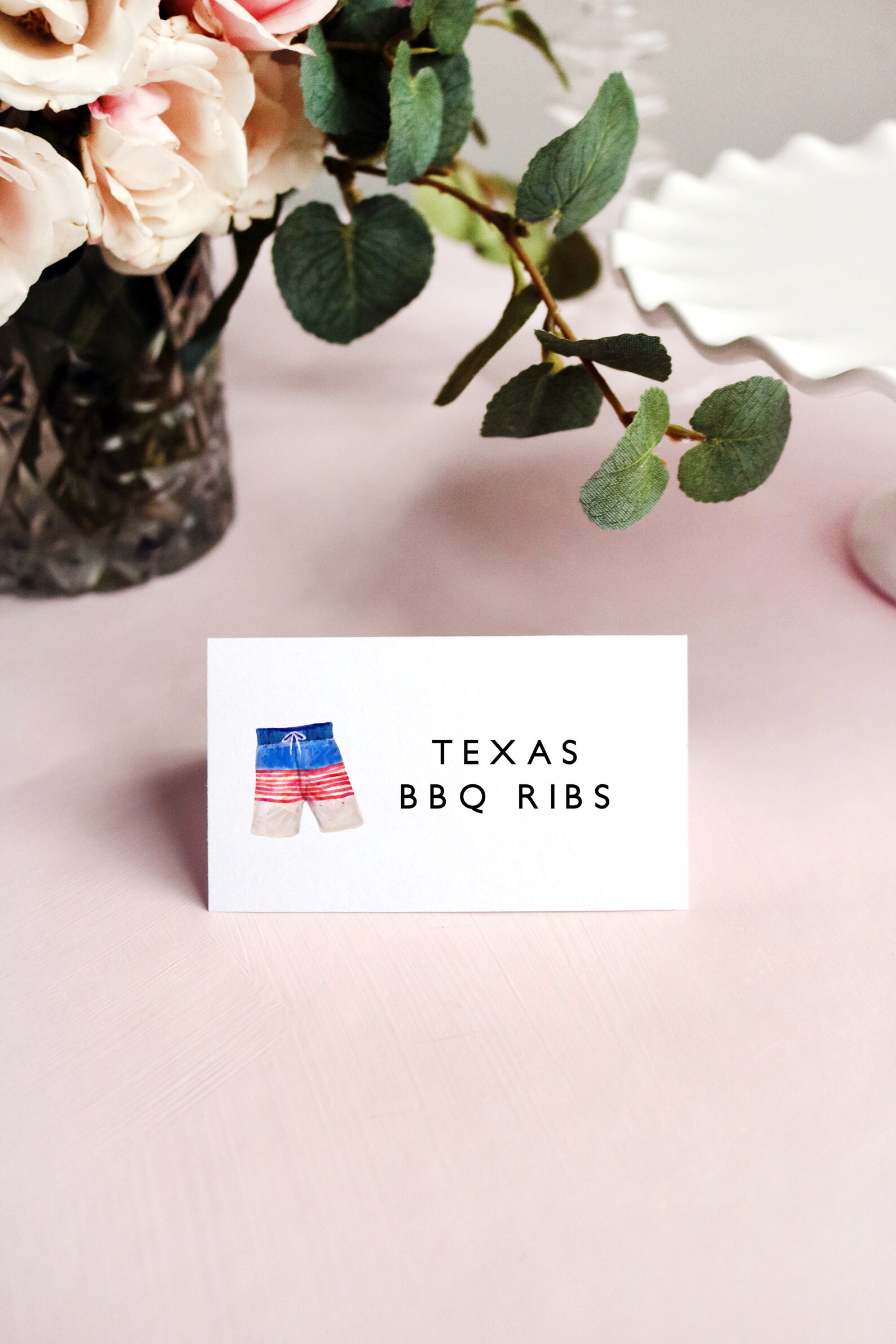 Barbecue Party Food Card Template Summer Cookout Printable - Etsy