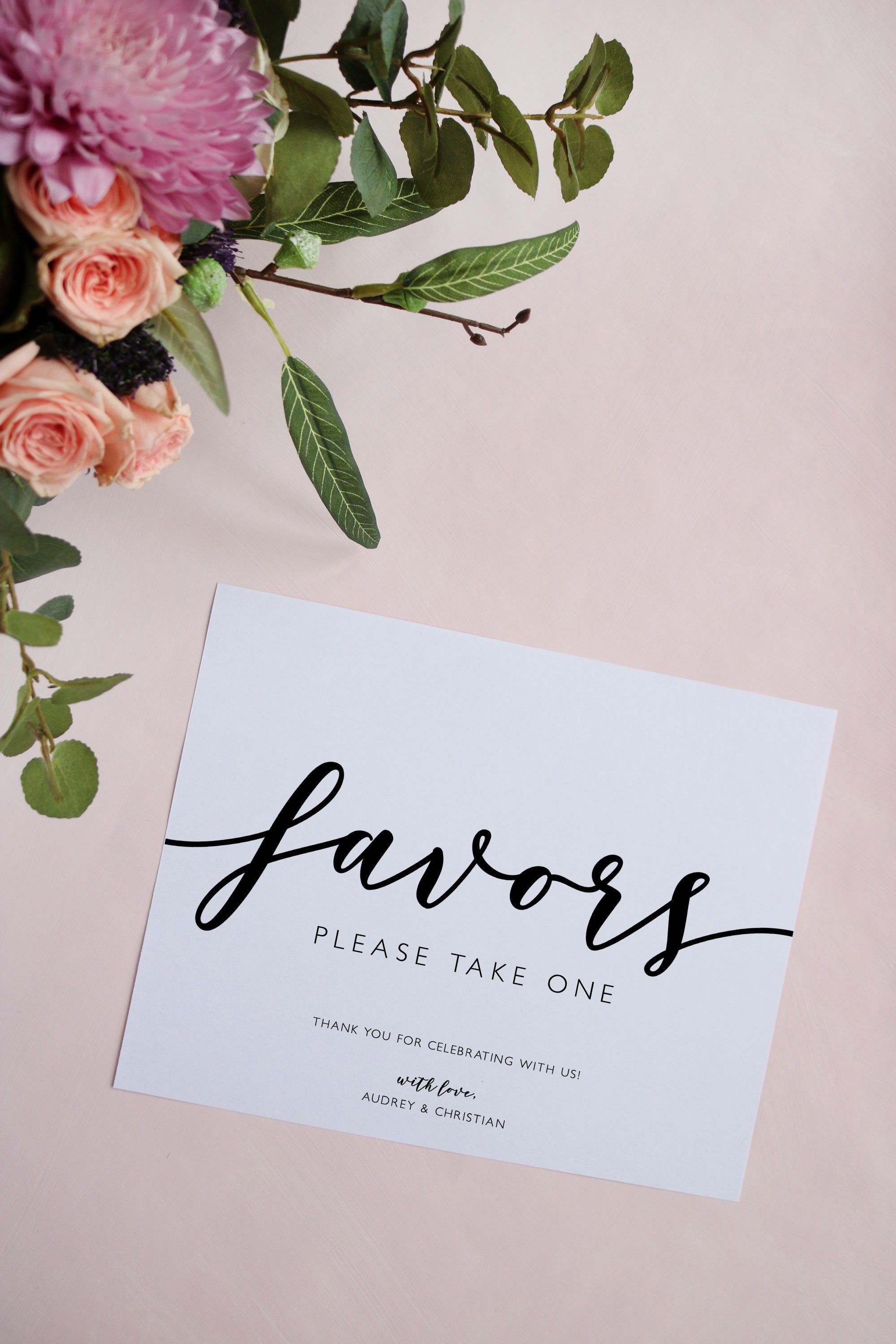 ELOISE Modern Script Wedding Favors Sign Template Black and - Etsy