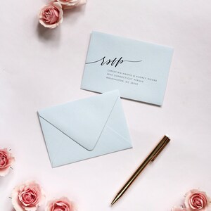 Modern Script Calligraphy Wedding Envelope Address Template, Editable ...