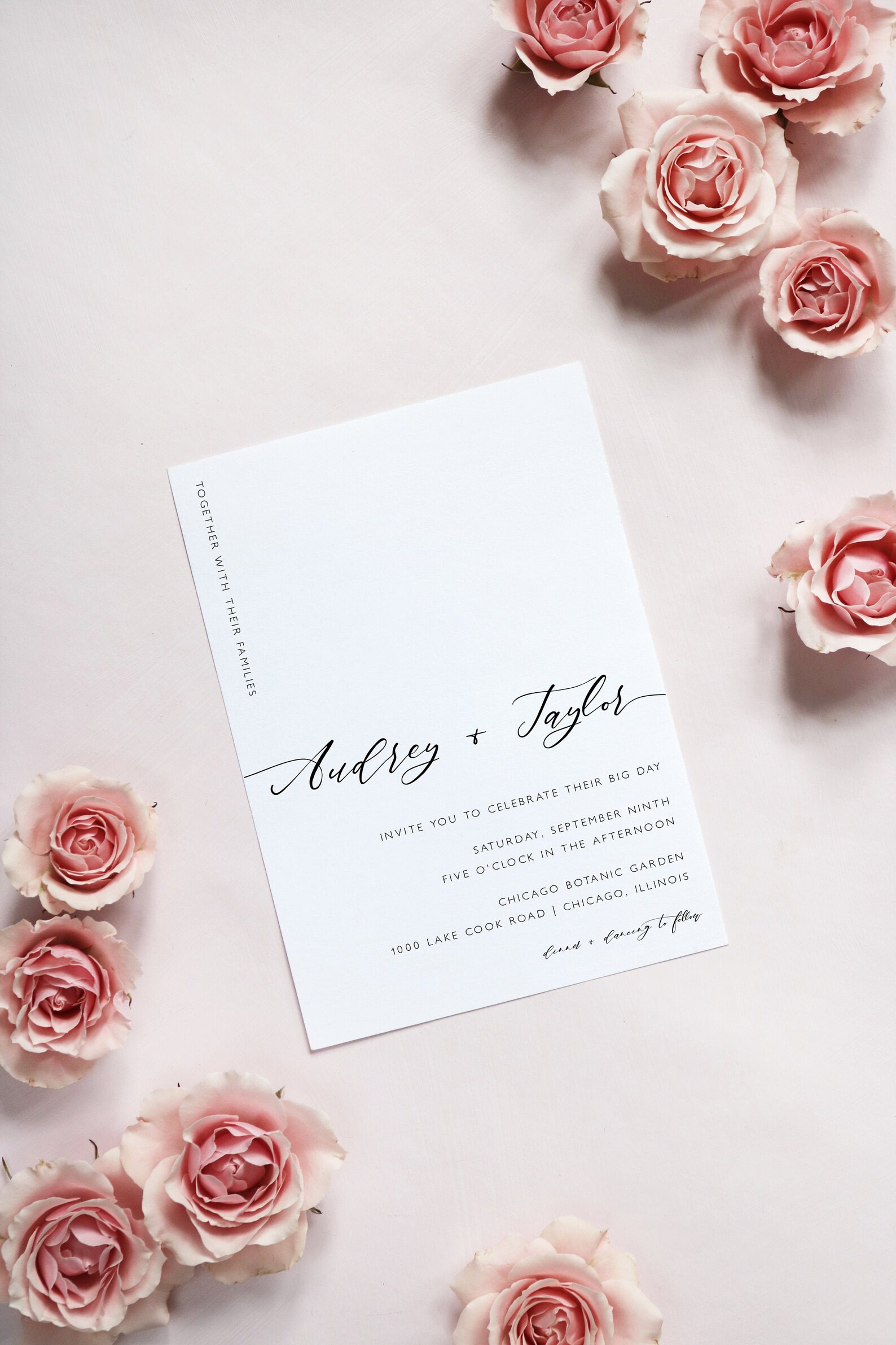 Modern Script Calligraphy Wedding Invitation Template | Etsy