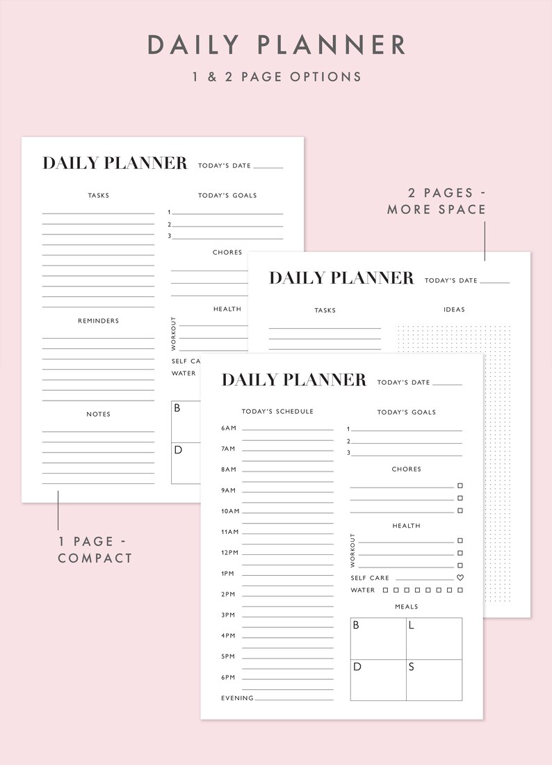 Modern Minimalist Planner Bundle, Daily Weekly Monthly Planner ...