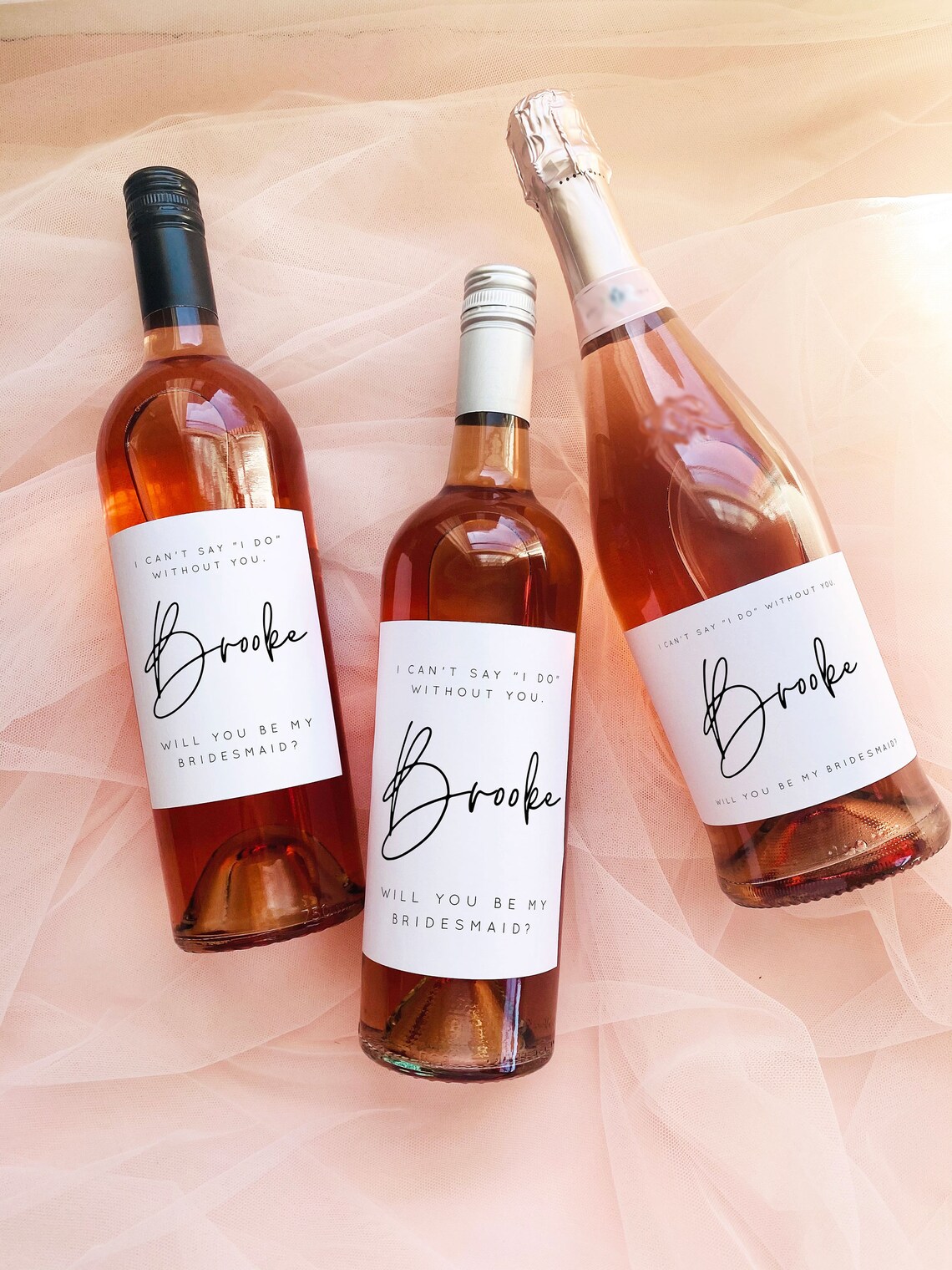 Will You Be My Bridesmaid Printable Wine Label, Modern Bridesmaid ...