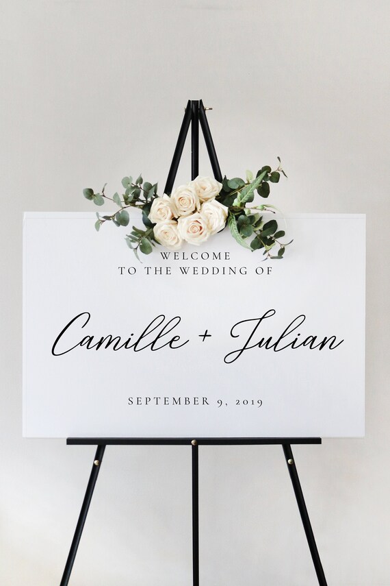 Classic Script Wedding Welcome Sign Template Ceremony | Etsy
