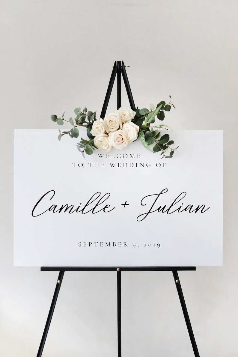 Classic Script Wedding Welcome Sign Template Ceremony | Etsy