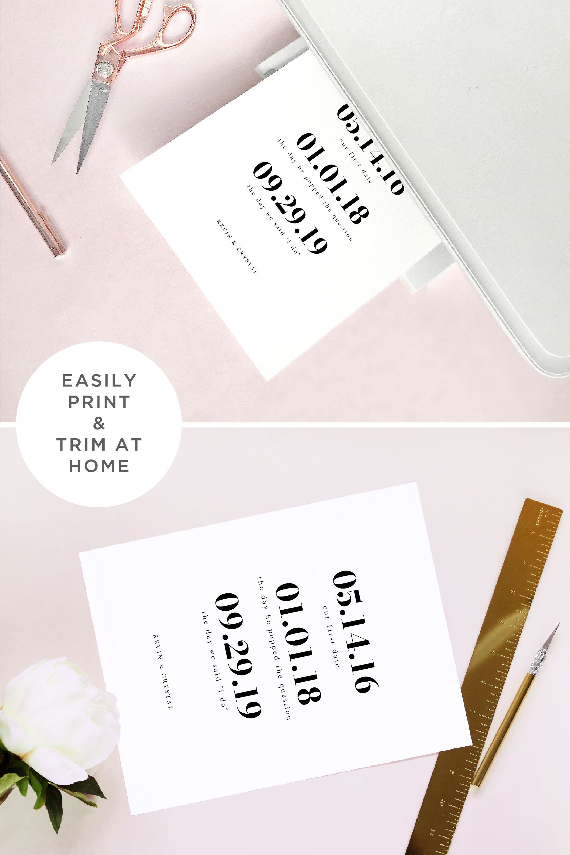 Important Dates Wall Art Printable Personalized Gift - Etsy