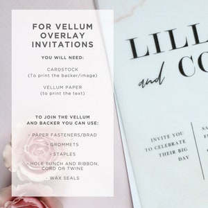 Modern Vellum Overlay Wedding Invitation Template, Sheer Vellum Layered ...