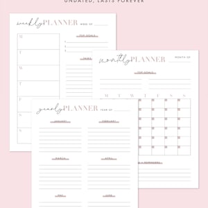 Minimalist Planner Bundle, Daily, Weekly, Monthly Planner, Notes ...
