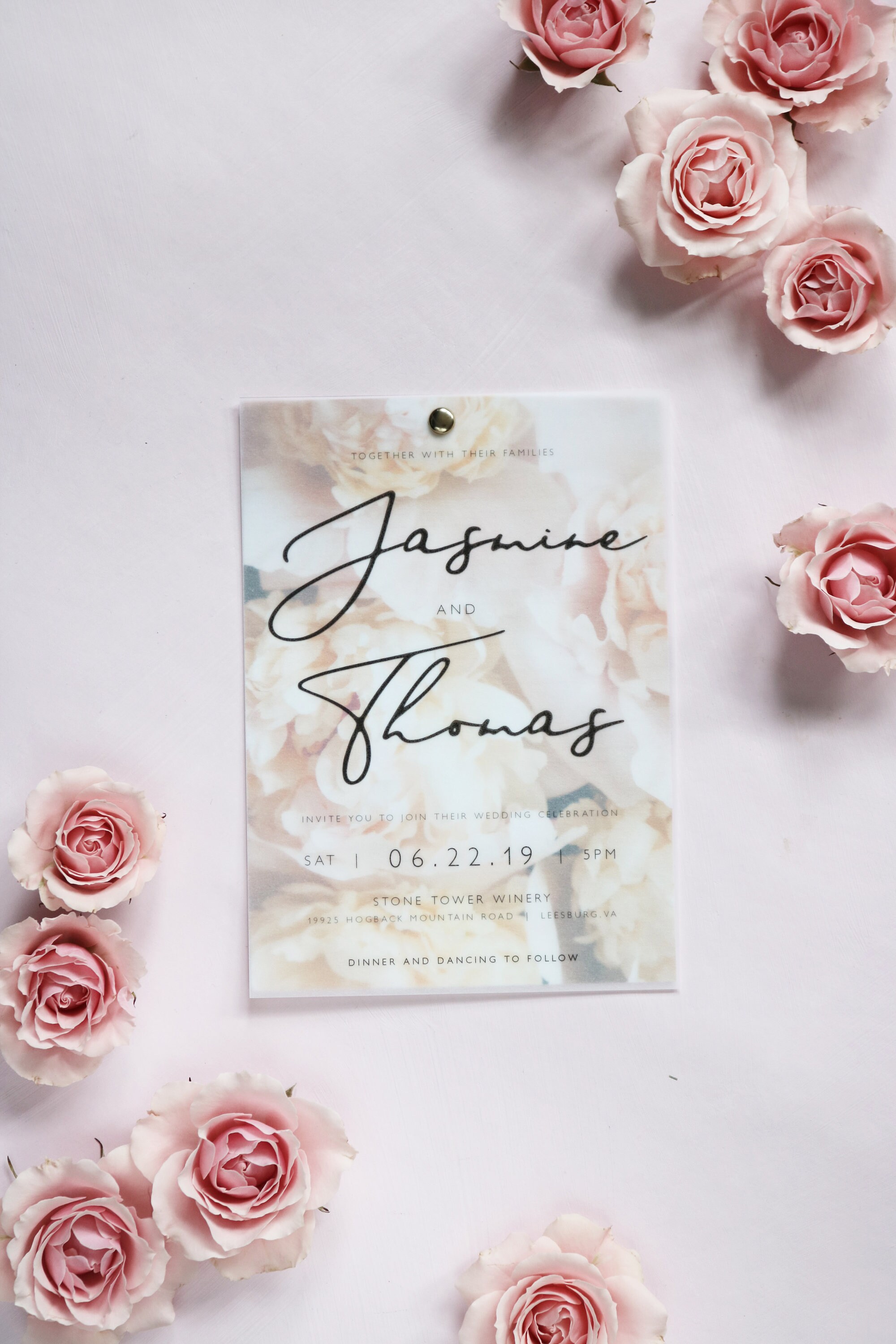 Vellum Overlay Wedding Invitation Modern Transparent Vellum - Etsy