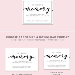 ELOISE Modern Script Calligraphy Wedding Memorial Sign | Etsy