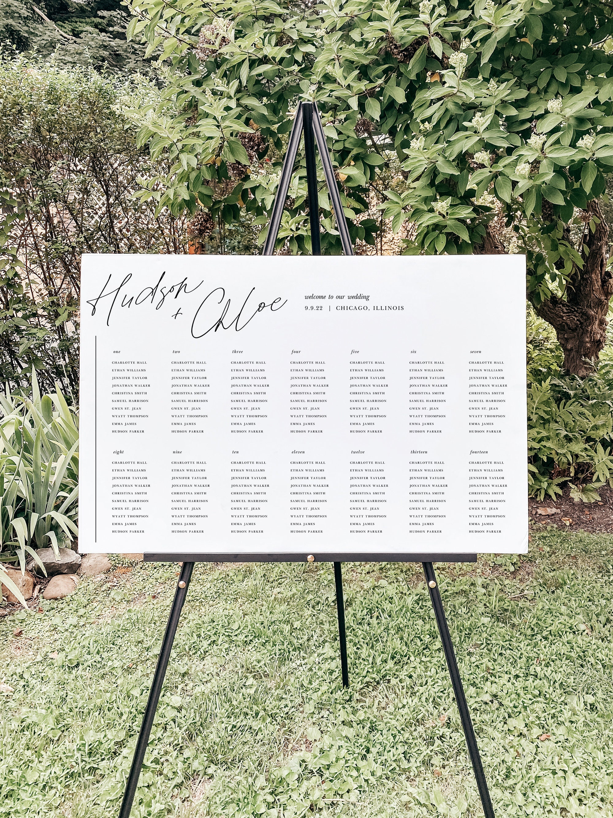 Modern Minimalist Wedding Seating Chart Template Horizontal - Etsy
