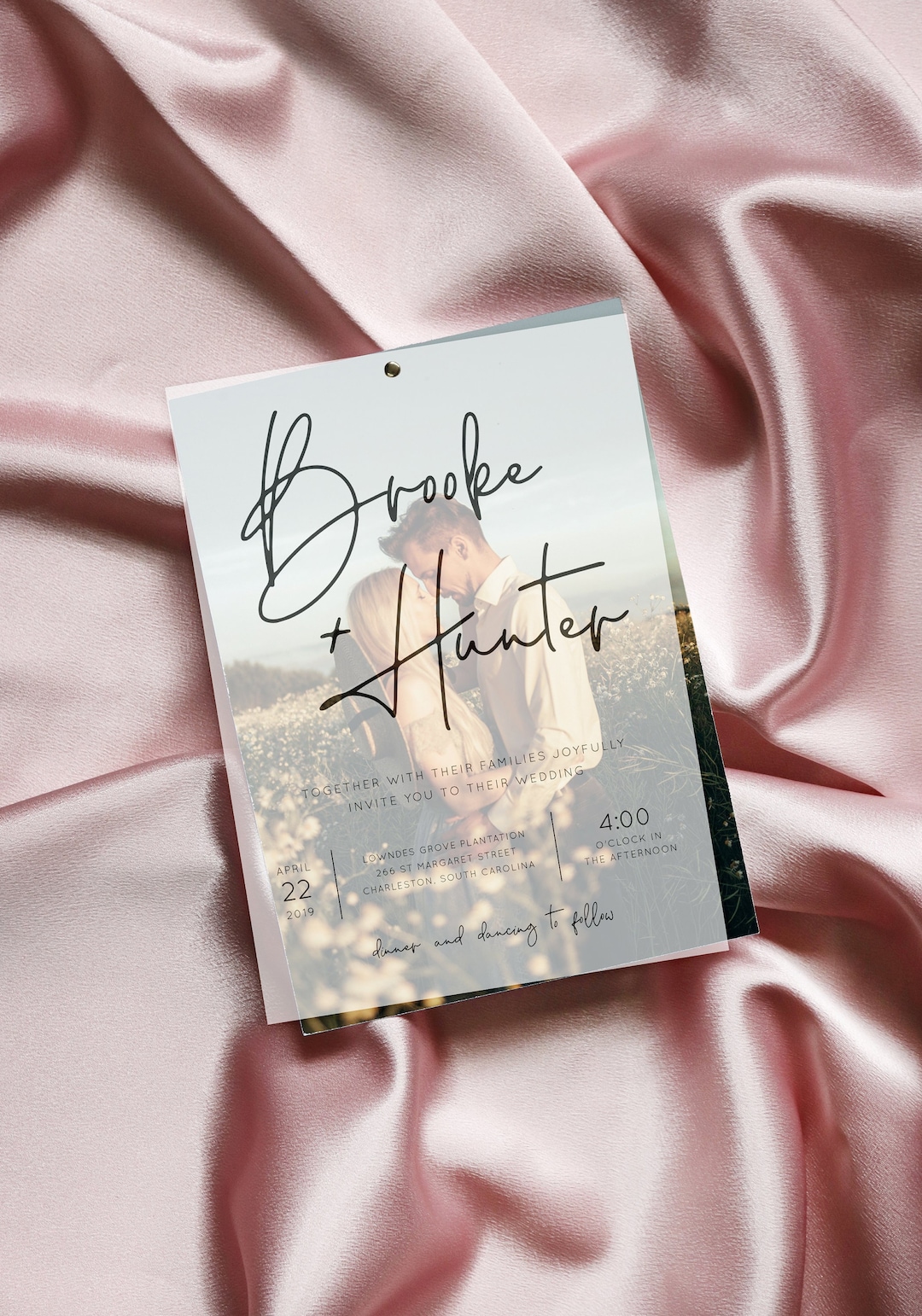 Photo Vellum Overlay Wedding Invitation, Vellum Wedding Invitation ...