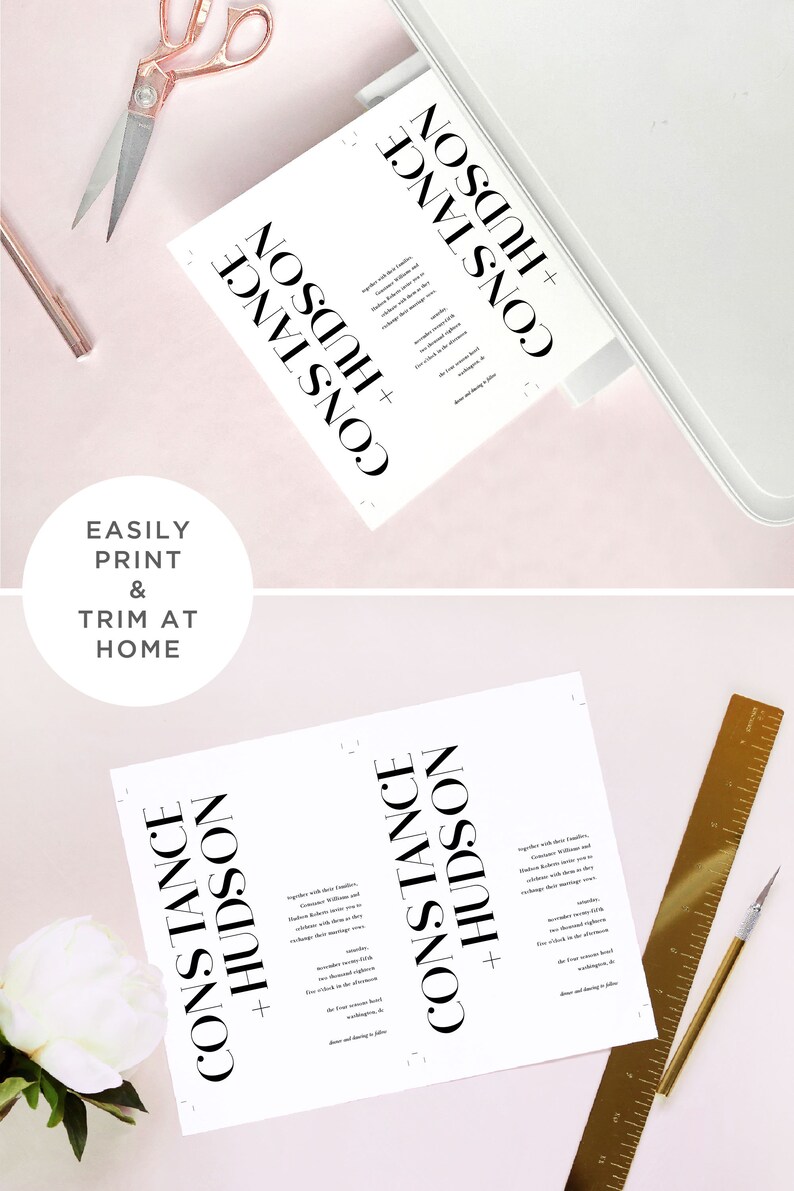 Modern Wedding Invitation Template Minimalist Classic | Etsy