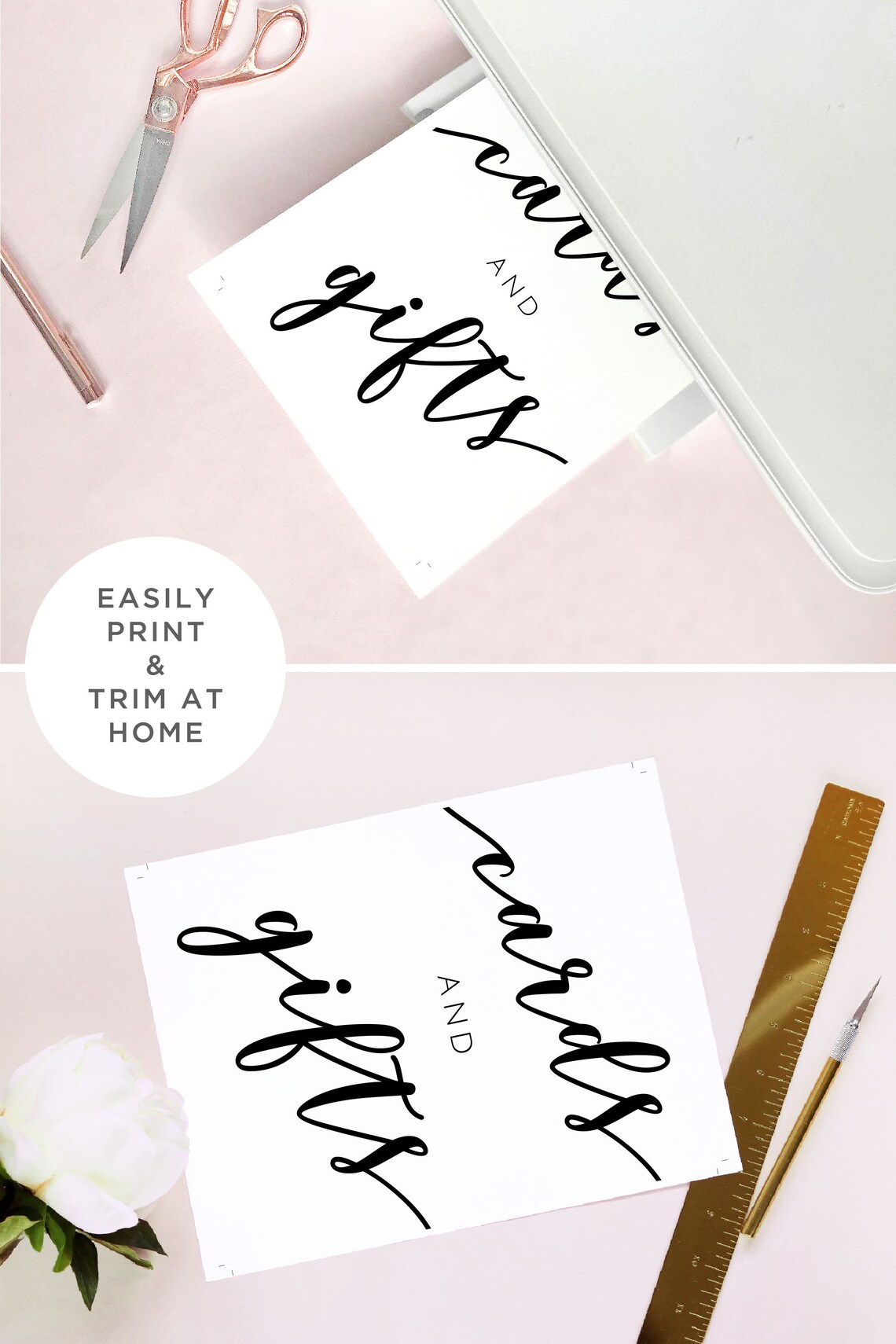 ELOISE Modern Script Wedding Cards and Gifts Sign Template | Etsy