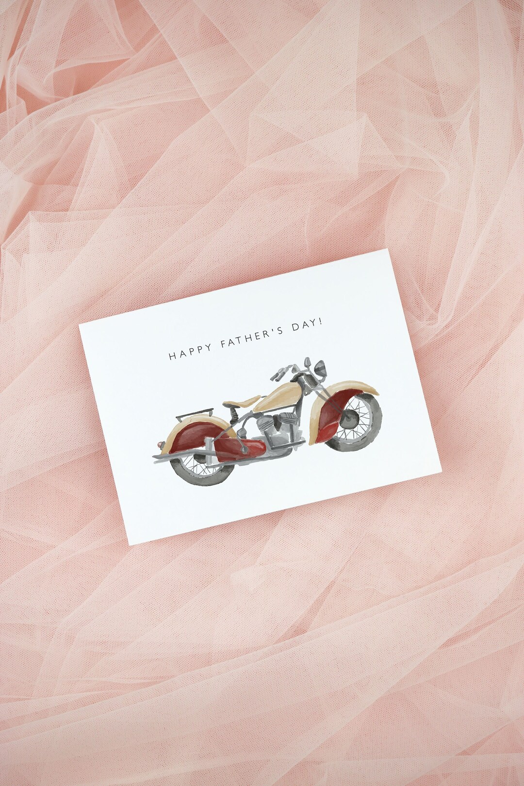 Happy Father's Day Card Printable Template, Classic Vintage Motorcycle ...