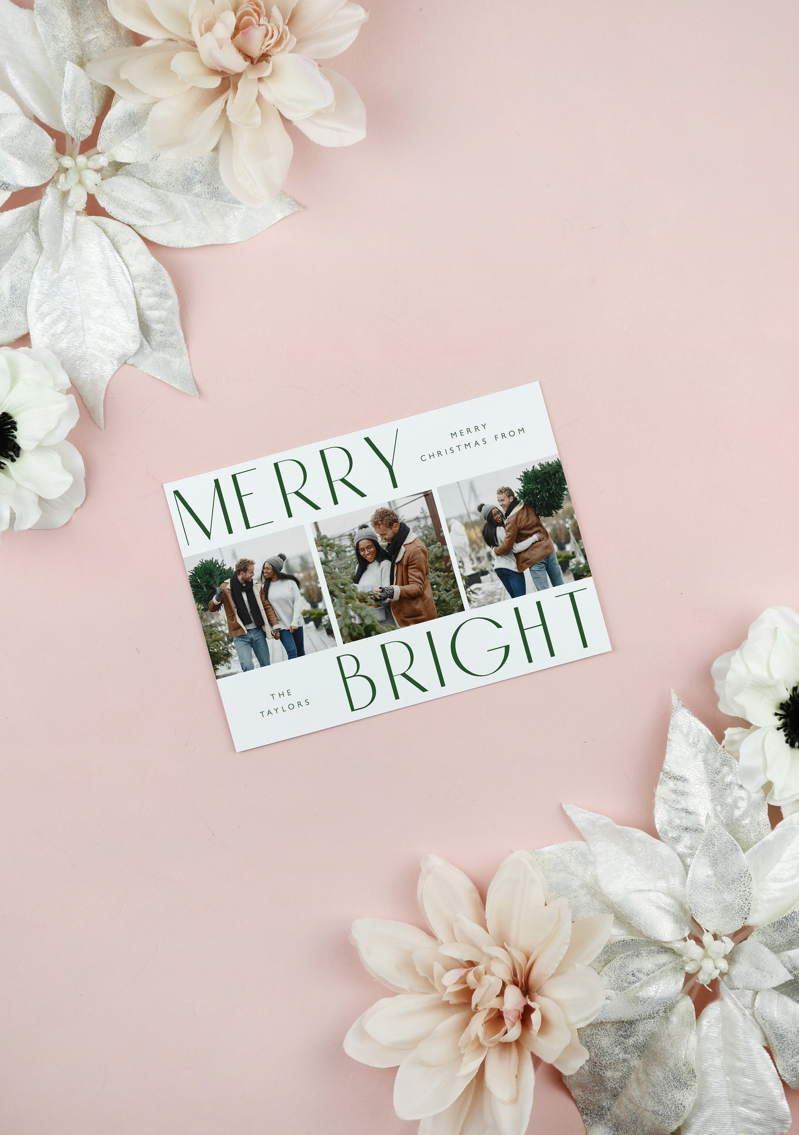 Elegant Christmas Card Template Modern Photo Holiday Card | Etsy