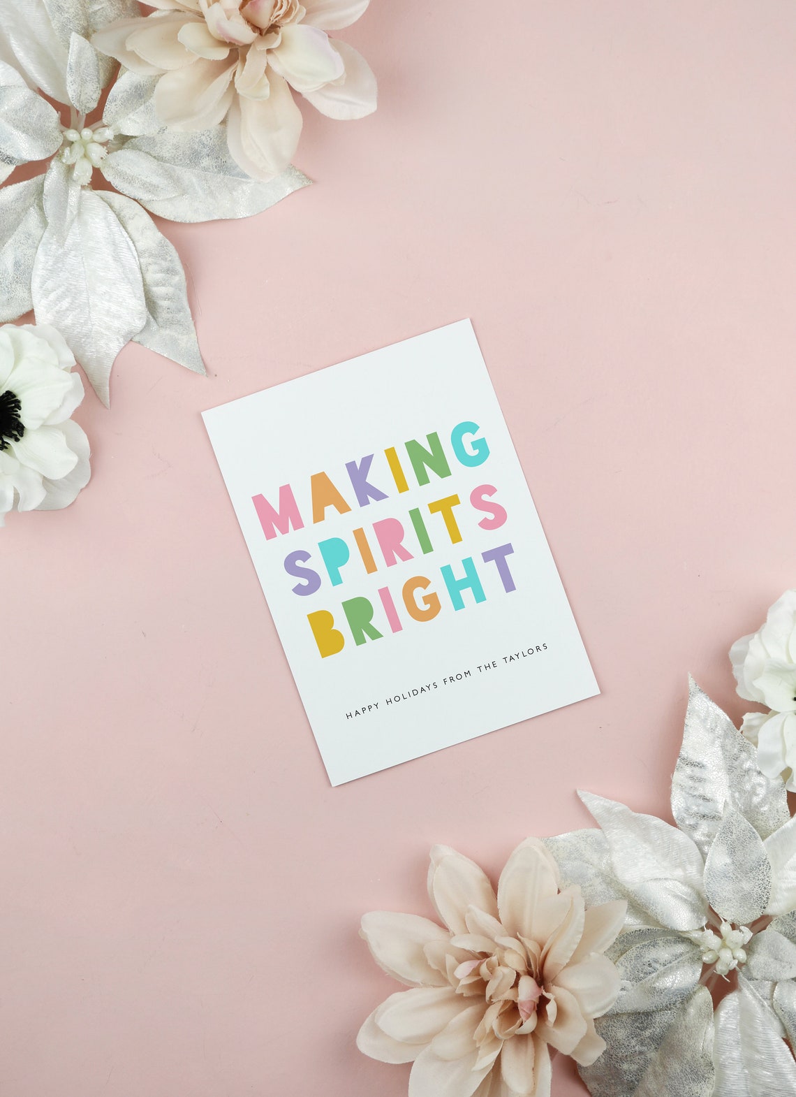 Modern Neon Holiday Card Bright Colorful Christmas Card - Etsy