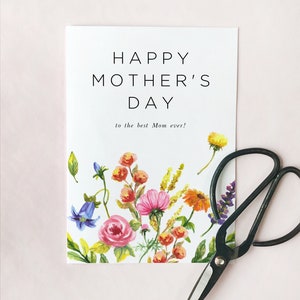 Floral Happy Mother's Day Card Printable Template, Colorful Editable ...