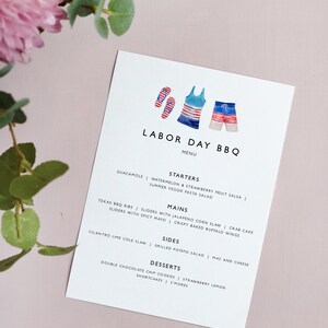 Barbecue Party Menu Template Summer Barbecue Printable Menu - Etsy