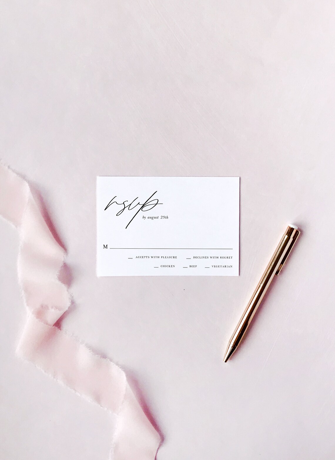 Minimalist Wedding RSVP Card Template Modern Script RSVP | Etsy